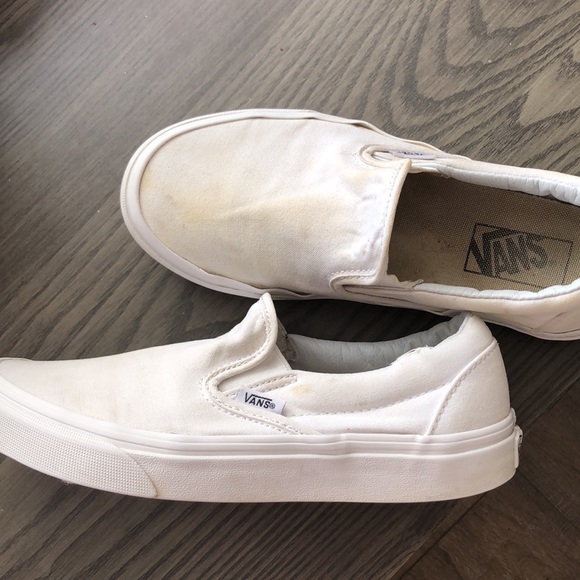 Vans | Shoes | Distressed And Discolored White Vans See Photos Womens ...